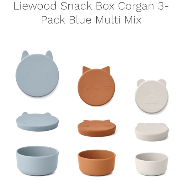 Liewood | Kitchen | Liewood Snack Box Corgan 3 Piece Nesting Snack ...